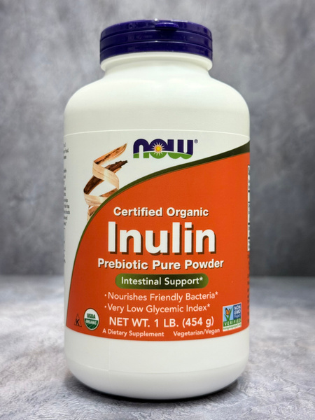 NOW Foods, Inulin Pure Powder, Органический инулин, пребиотик в чистом ...