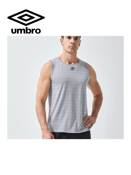 Майка Мужской UMBRO серый, размер 48, 50 Airlaid Повседневный ЮВА полуприталенный Другое, рост ...