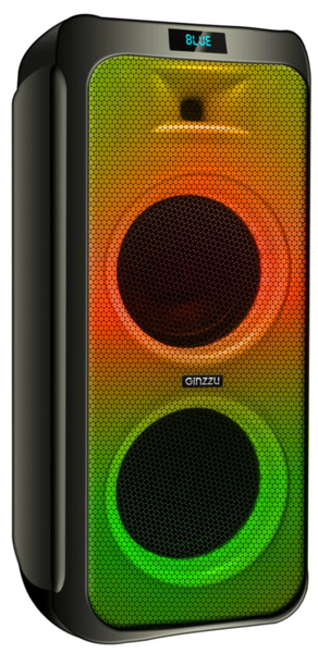 Колонка блютуз беспроводная Ginzzu GM-215, ЖК-дисплей, TWS, FM, microSD, пульт ДУ, черная ...