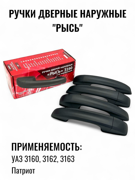 Евро Ручки дверей наружные "РЫСЬ" для УАЗ 3160, 3162, 3163, Патриот неокрашенные купить на OZON ...