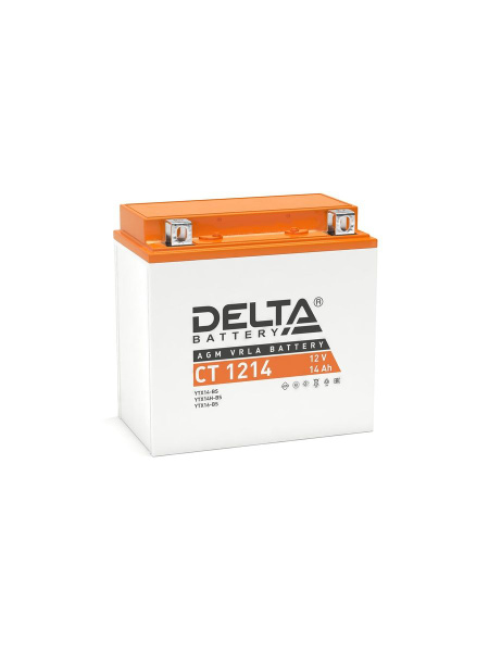 Аккумулятор для мотоцикла стартерный Delta CT 1214 12В 14Ач прямая полярность 200А (12V 14Ah ...