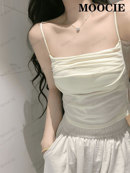 Топ Женский MOOCIE белый, размер 40, 46 Политекс Без рукавов Китай купить c доставкой на OZON по ...