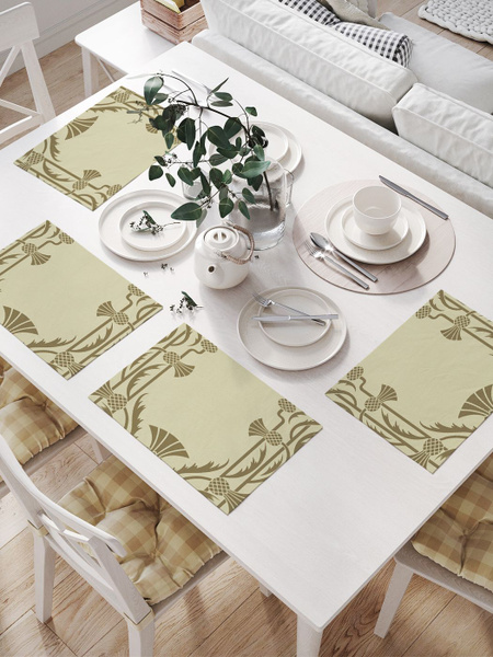 Салфетки на стол сервировочные прямоугольные "Орнаментальный чертополох", 32x46, JoyArty купить ...