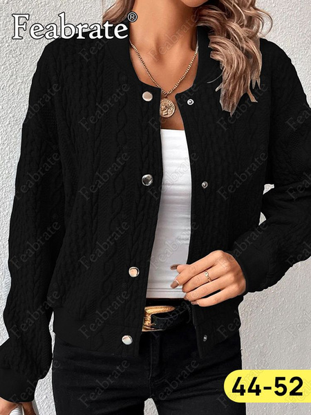 Бомбер Женский Feabrate черный Полиэстер, размер 52 Длинный Демисезон полуприталенный Китай ...