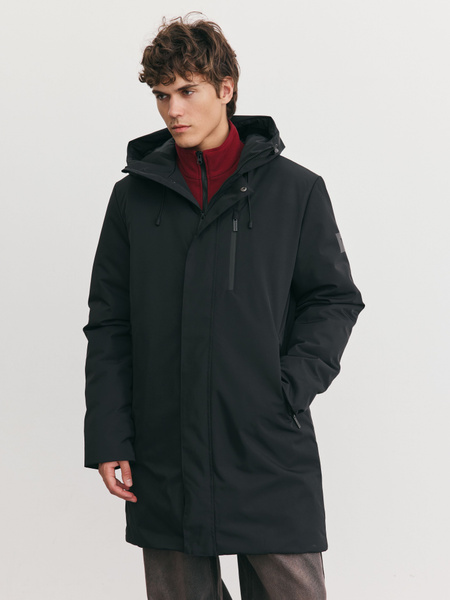 Куртка Мужской Avese Светоотражающие элементы черный капюшон Мембранные материалы, Breathable ...