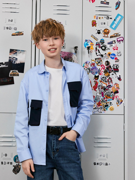 Рубашка Мальчики Acoola голубой Текстиль, Хлопок, размер 158 Китай купить c доставкой на OZON по ...