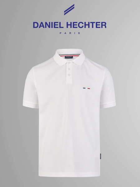 Поло Мужской DANIEL HECHTER сумрачно-белый Короткий, размер 50 Хлопок прямой Повседневный ...