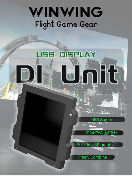 WinWing D1 USB GAME UNIT 6.4" IPS экран 1024*768, 60 Hz DisplayLink ...