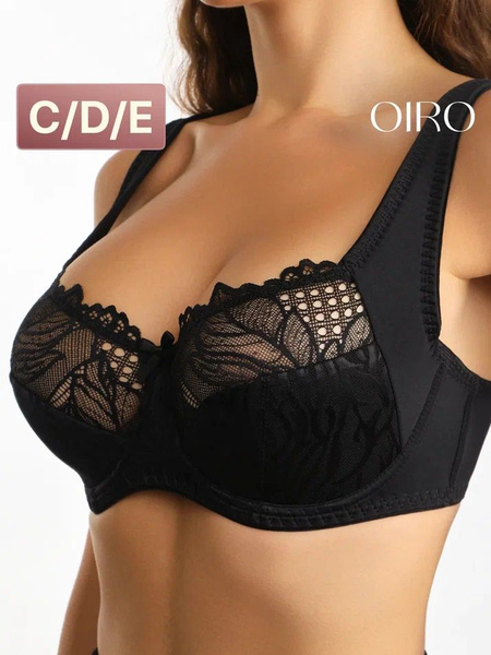 Бюстгальтер Женский OIRO с мягкой чашкой, размер 80C черный Нейлон, Спандекс Повседневный Китай ...