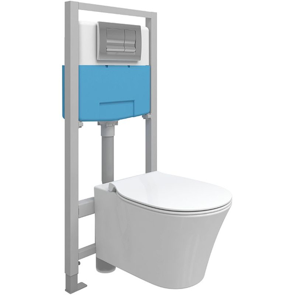 E212801 Комплект 4в1: Рама R020467+Унитаз E005401+Сиденье E036601 ...