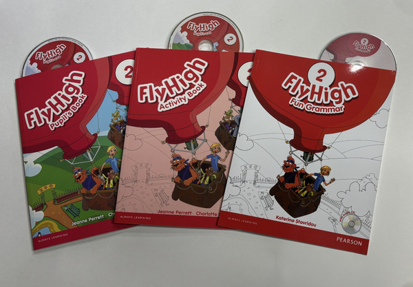 Fly High 2 + Fun Grammar 2, (учебник, раб.тетрадь, грамматика и 4 диска ...