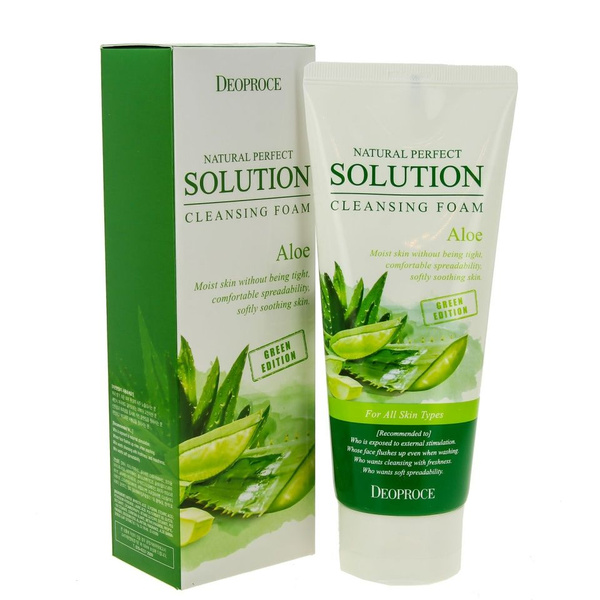 DEOPROCE NATURAL PERFECT SOLUTION CLEANSING FOAM GREEN EDITION ALOE ...