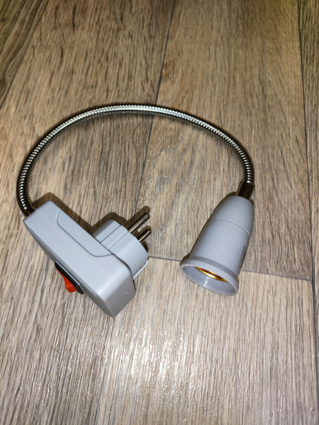 Ecola Патрон для лампы Переходник вилка-патрон E27 гибкий 300мм c ...