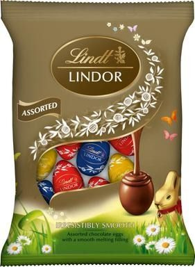Шоколад Lindt Lindor mini eggs ассорти начинка из молочно-белого ...