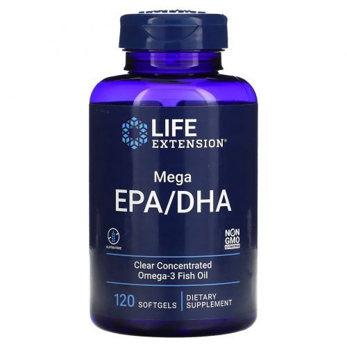 Life Extension, Omega Foundations, Омега-3 Мега EPA/DHA, 120 капсул ...