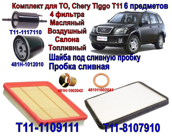 Фильтр воздушный + салонный + масляный + топливный + пробка и шайба под ...
