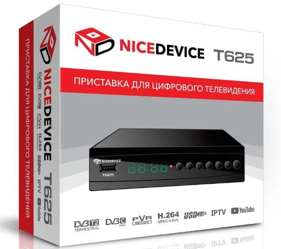 ТВ-ресивер NICE DEVICE T625, черный купить по выгодной цене в интернет-магазине OZON (1456035044)