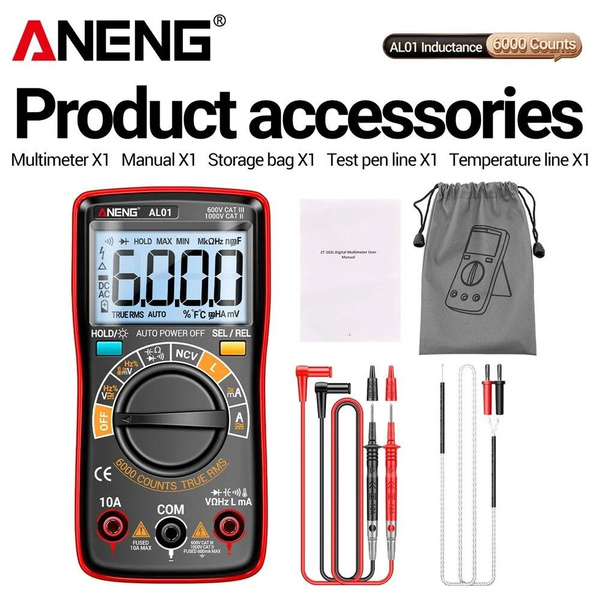 Мультиметр цифровой многофункциональный ANENG AL01 Смарт тестер большой ...