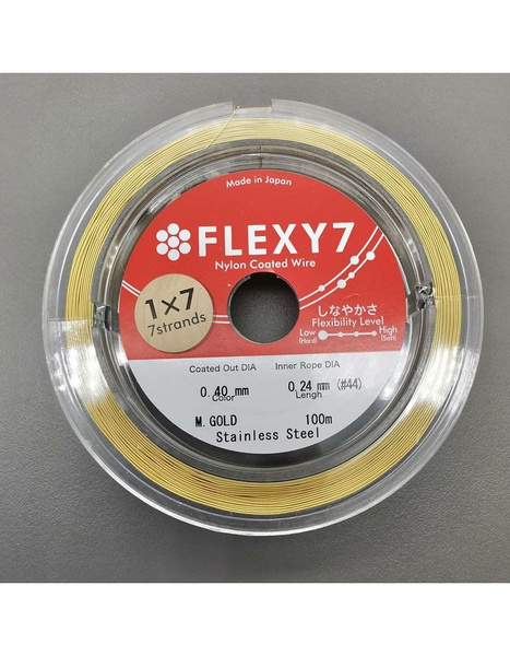 Ювелирный тросик (ланка) Flexy7 Сделано в Японии 0.40 мм (Золото) 100 ...