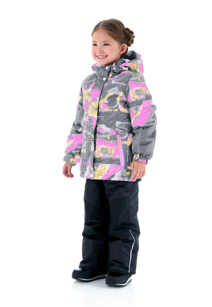 Комплект верхней одежды Девочки OLDOS Зима, размер 140 Повседневный графит, черный купить c ...