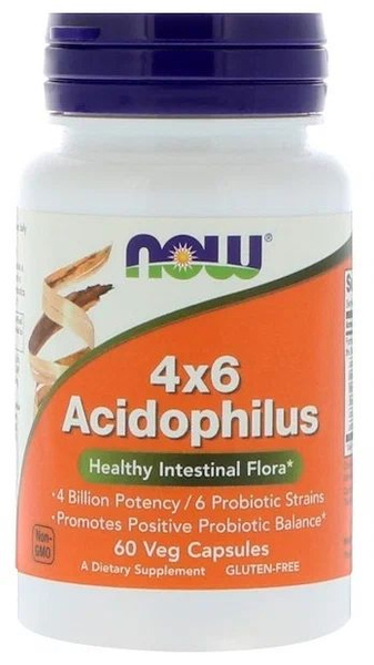 NOW Acidophilus (60 veg caps)(Ацидофилус, Пробиотик, Бифидо и ...
