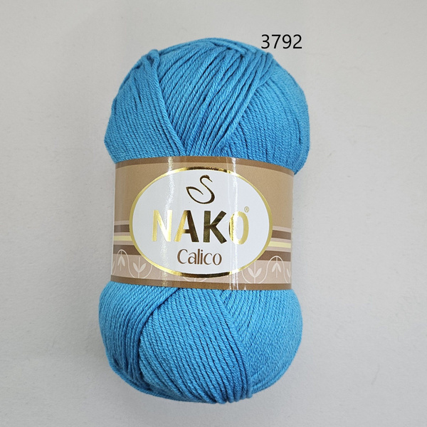 Пряжа Nako Calico (Нако Калико ), цвет- 3792, Яркая бирюза - 5 мотков ...