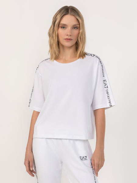 Футболка EA7, размер 44, 46, цвет белый, 95% Хлопок, 5% Эластан - купить по выгодной цене в ...
