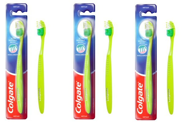 Colgate Зубная щетка Массажер, мягкая, 3 уп. - купить с доставкой по ...