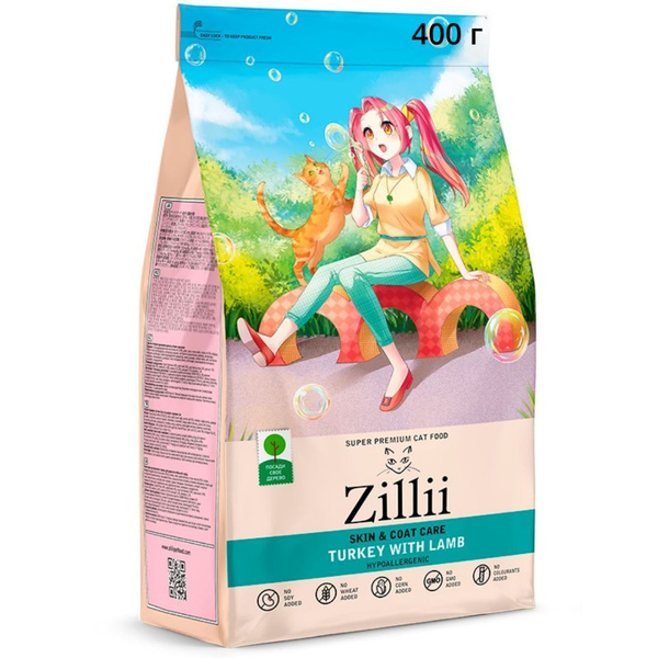 Сухой корм "Zillii" для кошек Skin & Coat Care красивая шерсть - купить ...