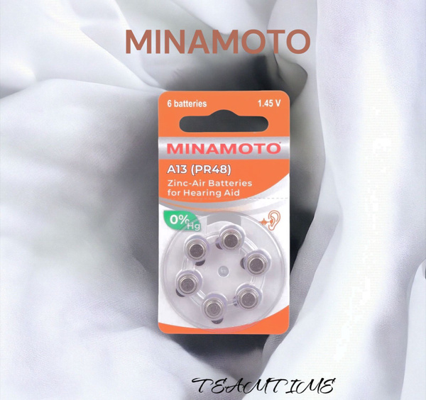 Батарейка для слуховых аппаратов Minamoto ZA13 PR48 V13A DA13 BL6 Zinc-Air 1.45V - 6 шт. купить ...