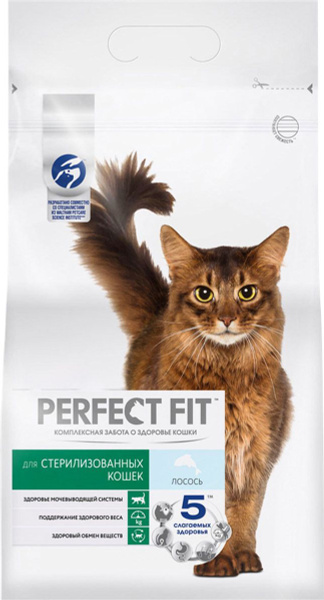 Корм для стерилизованных котов и кошек Perfect Fit с лососем 2,5 кг ...