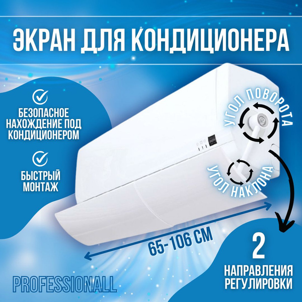Экран для кондиционера БЕЗ ОТВЕРСТИЙ, Стандарт +, прямые углы, круглое ...
