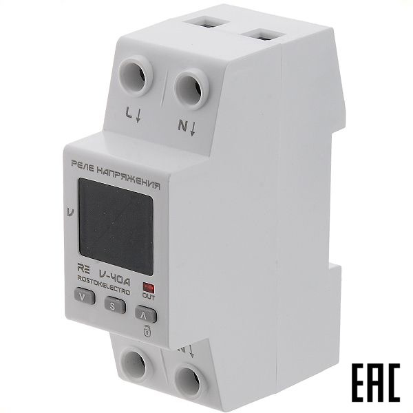 Характеристики Реле напряжения RE V-40A 1ф 220В Umin120-200В/Umax210 ...
