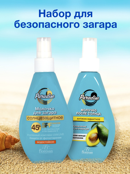 Floresan Солнцезащитное молочко для загара SPF 45+ и Молочко после ...