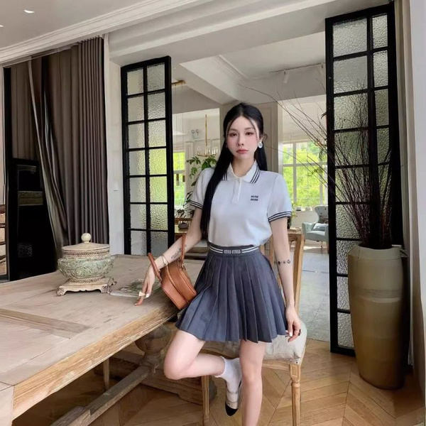 Комплект одежды Женский Miu Miu Спортивный серый размер 42 Хлопок рост 160 175 Китай Лето