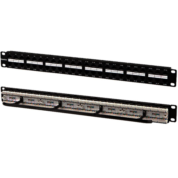 Патч-панель в шкаф 19" 1U, 48 x RJ-45 кат. 5e, черный, Hyperline (PPHD-19-48-8P8C-C5e-110D ...