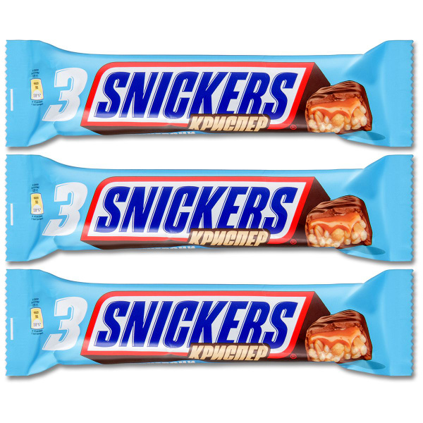 Шоколадный батончик Snickers (Сникерс) "Криспер", рисовые шарики, 60 г ...