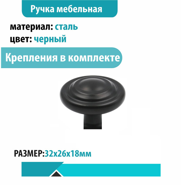 Ручка мебельная ASTEX кнопка-грибок Кнопка, Глянцевая, 1 шт купить по ...