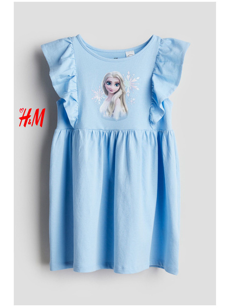 Платье без рукавов с оборками "Холодное сердце" H&M, Девочки, Лето, размер 98, 104, материал ...