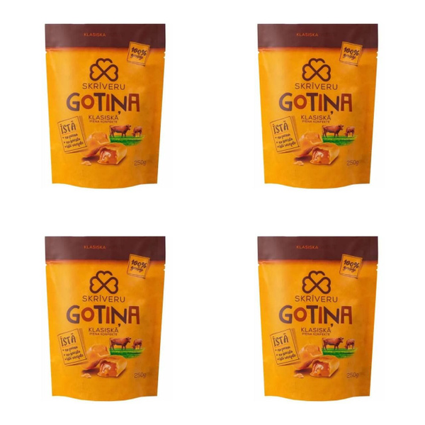 Конфеты "Коровка" классическая, 4 шт по 250г (пакет) Skriveru GOTINA ...