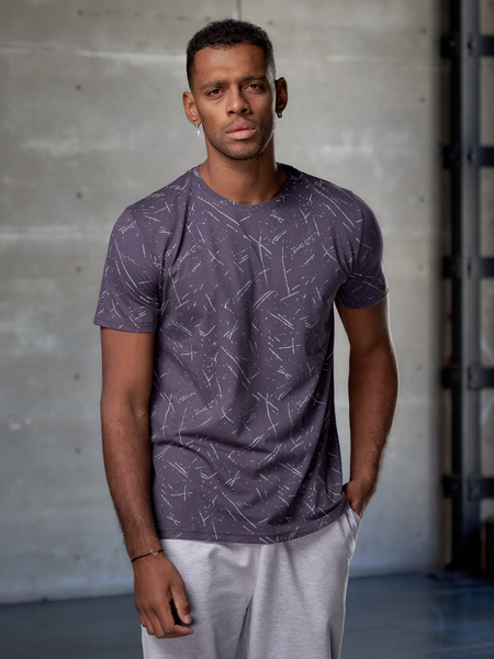 Футболка T-RONE menswear, размер 56, цвет темно-серый, 100% хлопок ...