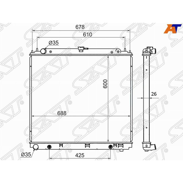 Радиатор охлаждения для Ниссан Навара D40 2004-2015, Nissan Navara D40 ...