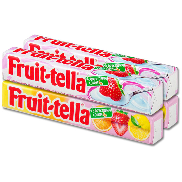 Жевательная конфета Fruittella Фрутелла "Ассорти" и "Клубничный йогурт", 41 г, 4 шт. купить на ...