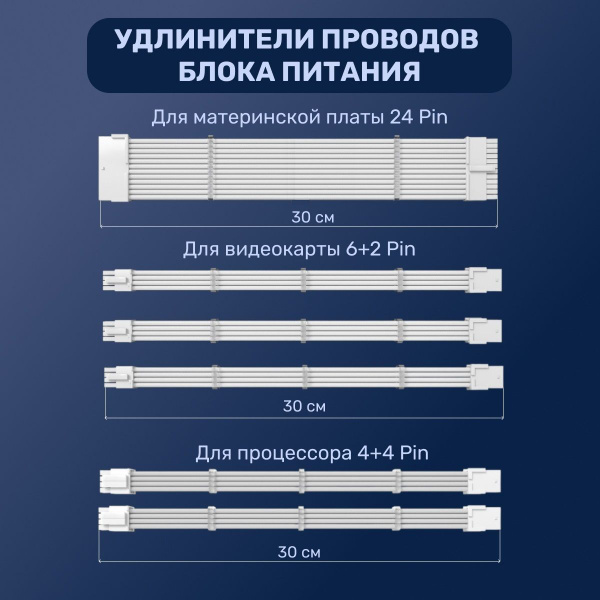 Кабель Удлинители проводов блока питания кастомные для моддинга ПК ...