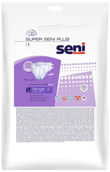 Seni Super Plus Large подгузники для взрослых (100-150 см) 1 шт - купить с доставкой по выгодным ...