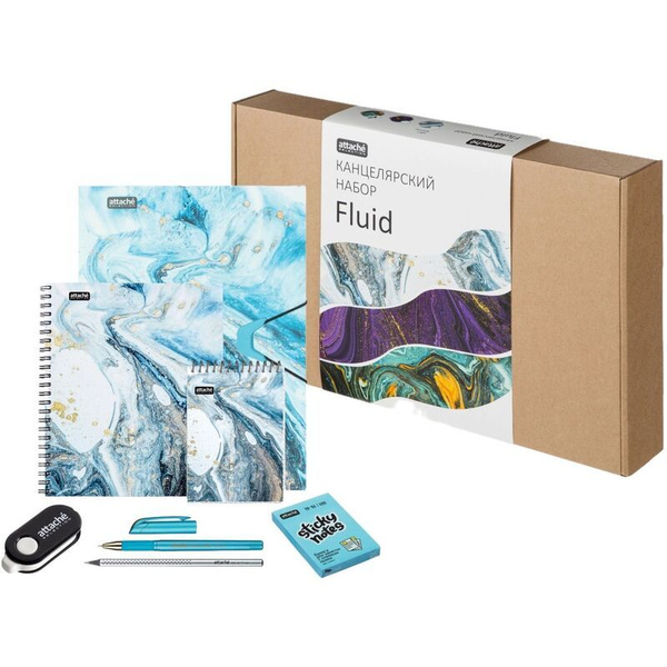 Набор канцелярский подарочный Attache Selection Fluid серо-голубой - купить с доставкой по ...