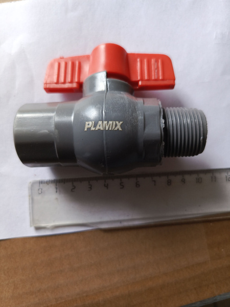 Кран шаровый для воды из ПВХ 3 4 внутренняя наружная резьба Plamix