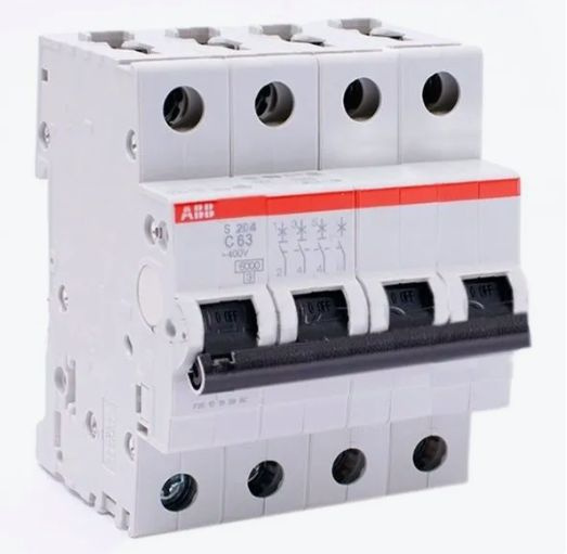 ABB Автоматический выключатель четырехполюсный S204 C 63A 2CDS254001R0634 купить на OZON по ...