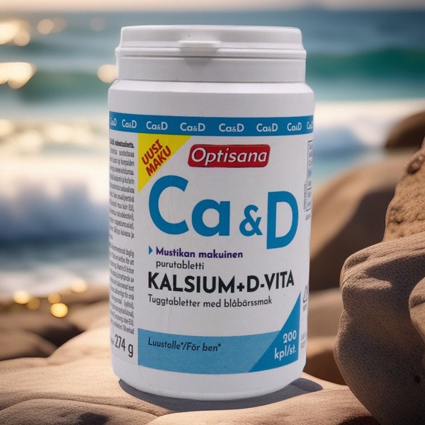 Оптисана Ca + D, витаминный комплекс Optisana Кальций + Д3, 200табл ...