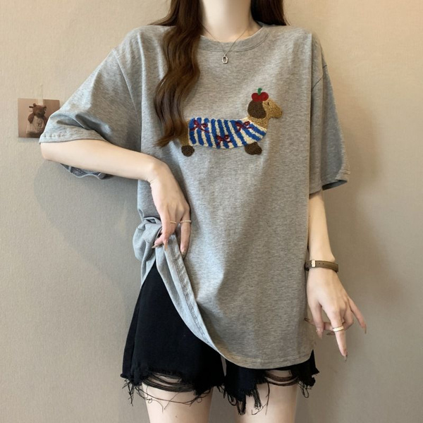 Футболка SYJYW, размер 48, цвет серый, 31%-50% хлопок - купить по выгодной цене в интернет ...